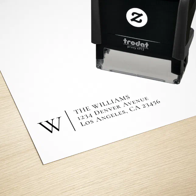Classic Return Address Monogram Simple Self-inking Stamp | Zazzle