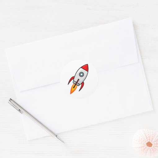 Classic Rocketship Sticker | Zazzle