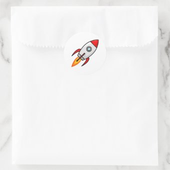 Classic Rocketship Sticker | Zazzle
