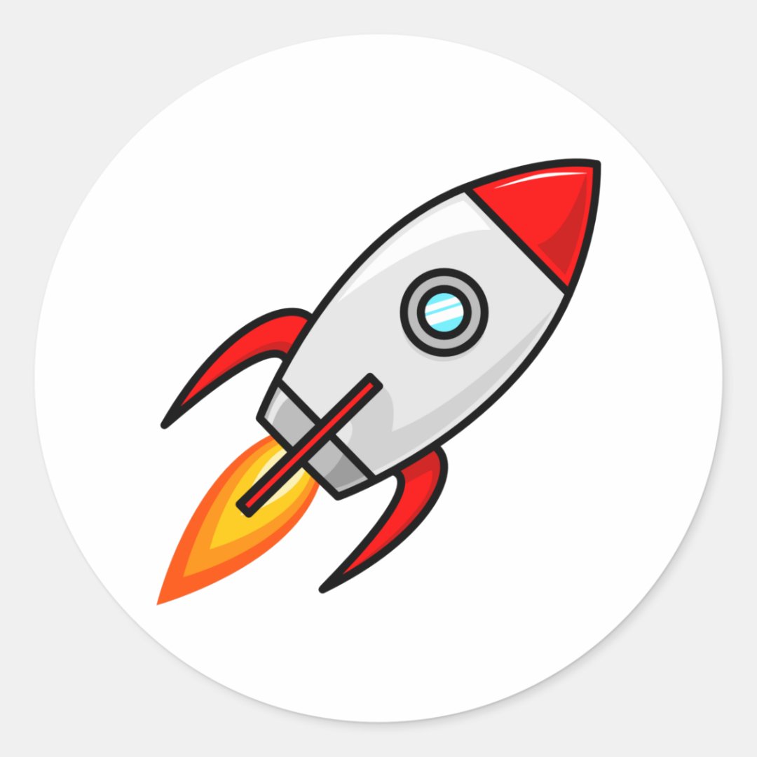 Classic Rocketship Sticker | Zazzle