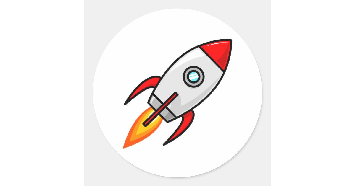 Classic Rocketship Sticker | Zazzle
