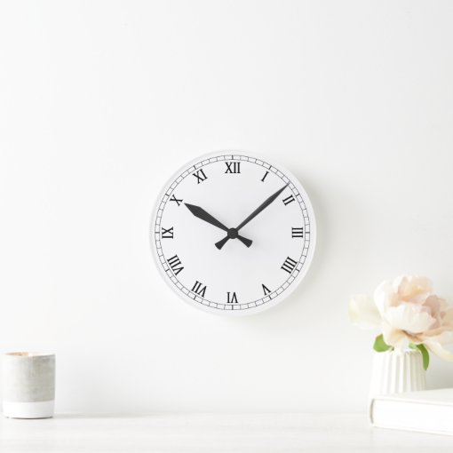 Classic Roman Numerals Round Clock | Zazzle