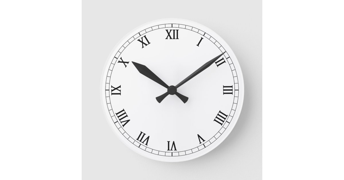 Classic Roman Numerals Round Clock | Zazzle