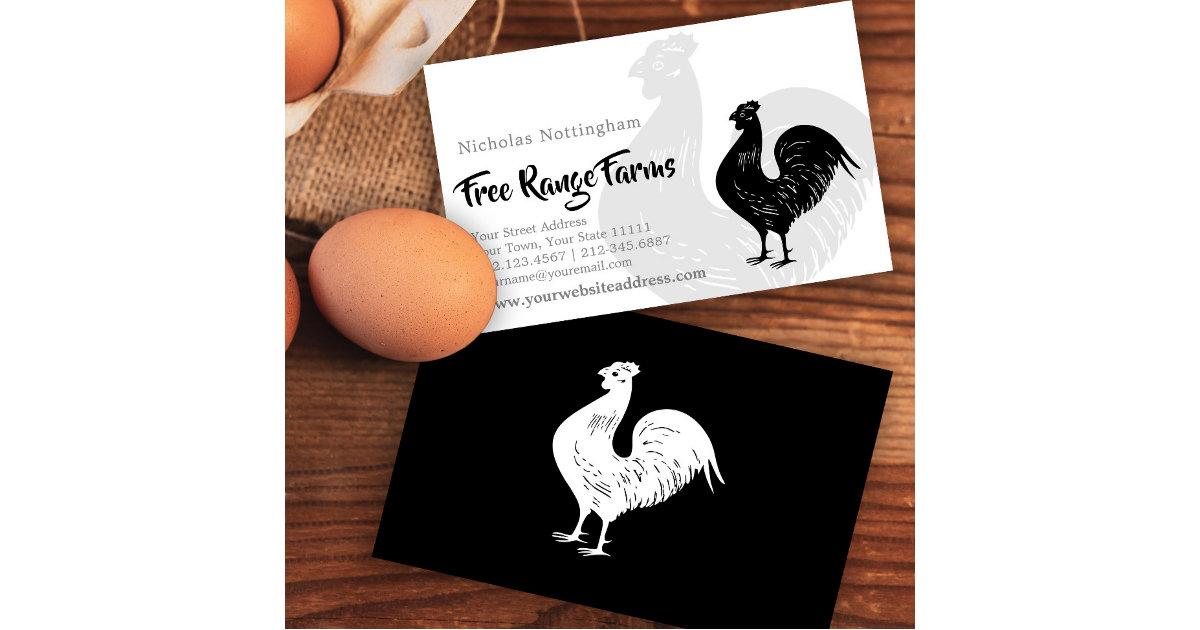 Classic Rooster Poultry Farm or Restaurant Business Card | Zazzle
