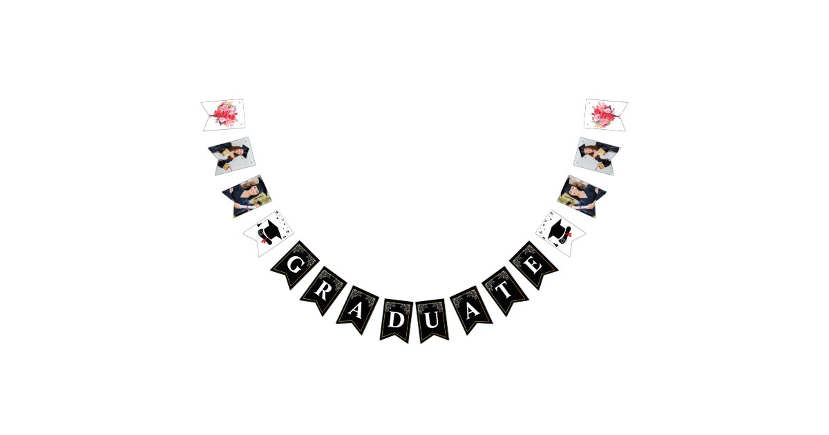 Classic Rose Flower Garden Photo Graduation Bunting Flags | Zazzle