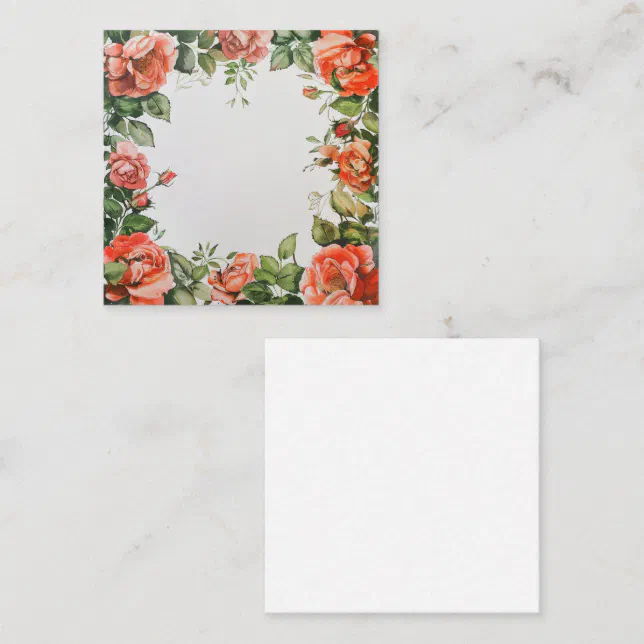 Classic Rose Frame in Bloom Note Card | Zazzle