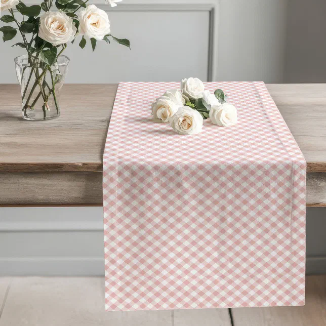 Classic Rose Gold Checkered Table Runner Parties | Zazzle