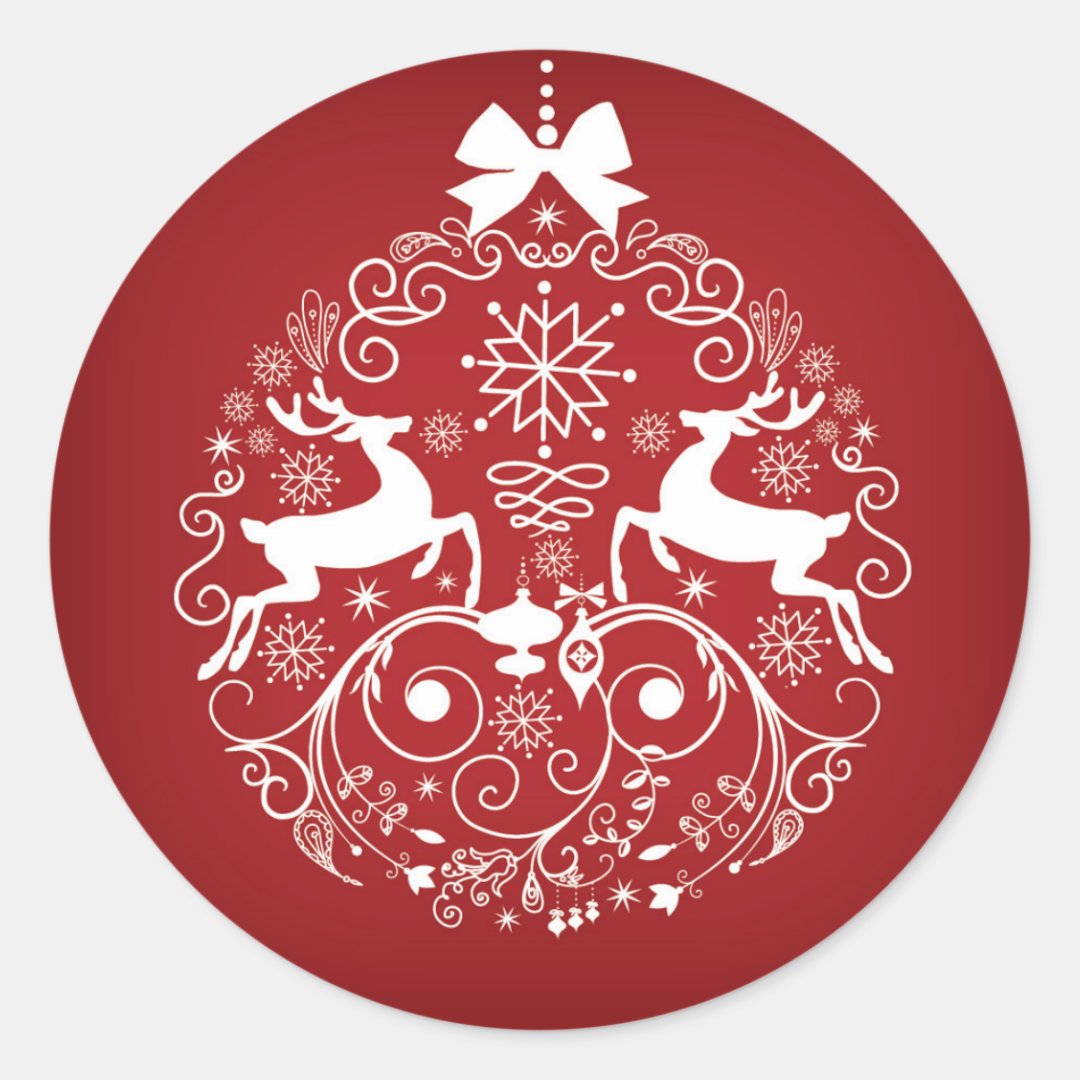 Classic Round Christmas Sticker | Zazzle