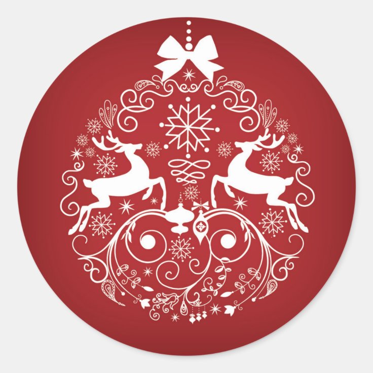 Classic Round Christmas Sticker | Zazzle