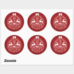 Classic Round Christmas Sticker | Zazzle