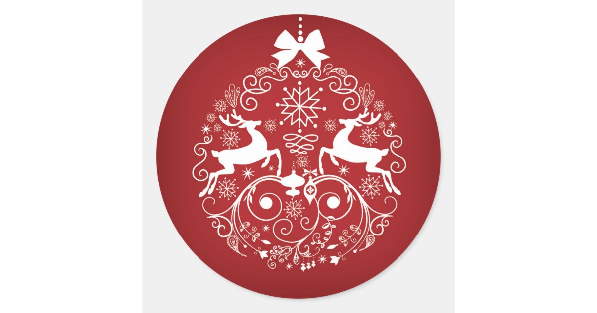 Classic Round Christmas Sticker | Zazzle