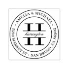 Classic Round Monogram Wedding Return Address Self-inking Stamp | Zazzle