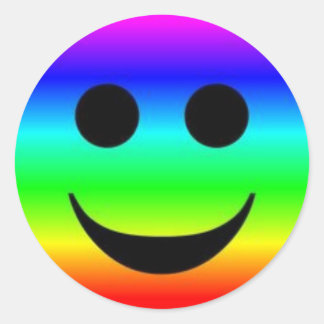Rainbow Smiley Face Stickers | Zazzle