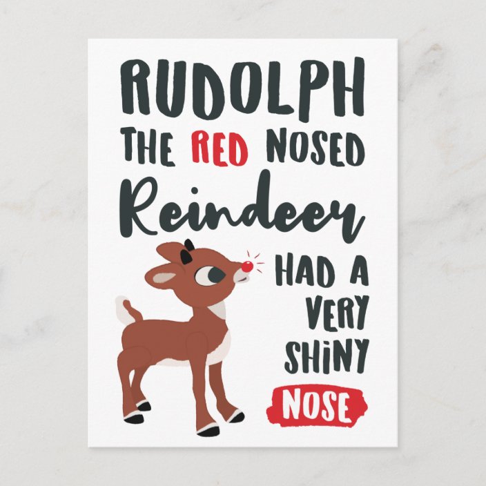 Classic Rudolph Reindeer Postcard | Zazzle.com