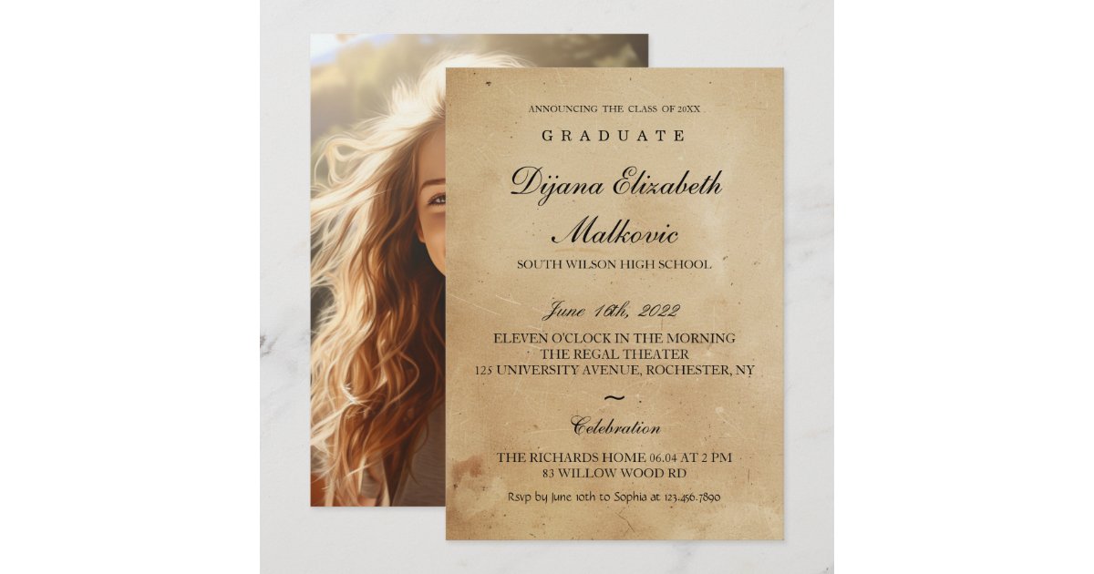 Classic Rustic Graduation Invitation | Zazzle