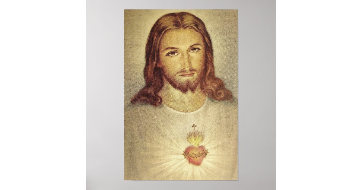 Classic Sacred Heart of Jesus Poster | Zazzle