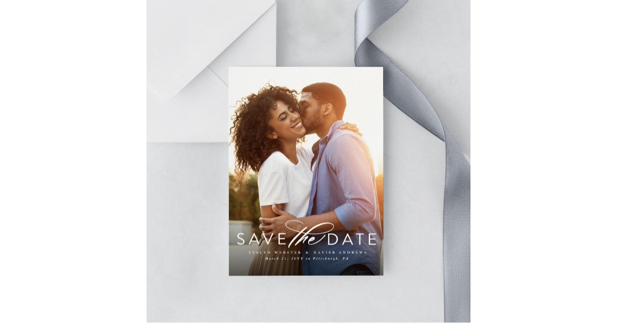 Classic save the date vertical photo magnet | Zazzle