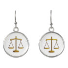 Black & Gold | Scale of Justice | Lawyer Earrings | Zazzle.com