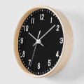 Classic School Bold Numbers Black Wall Clock | Zazzle