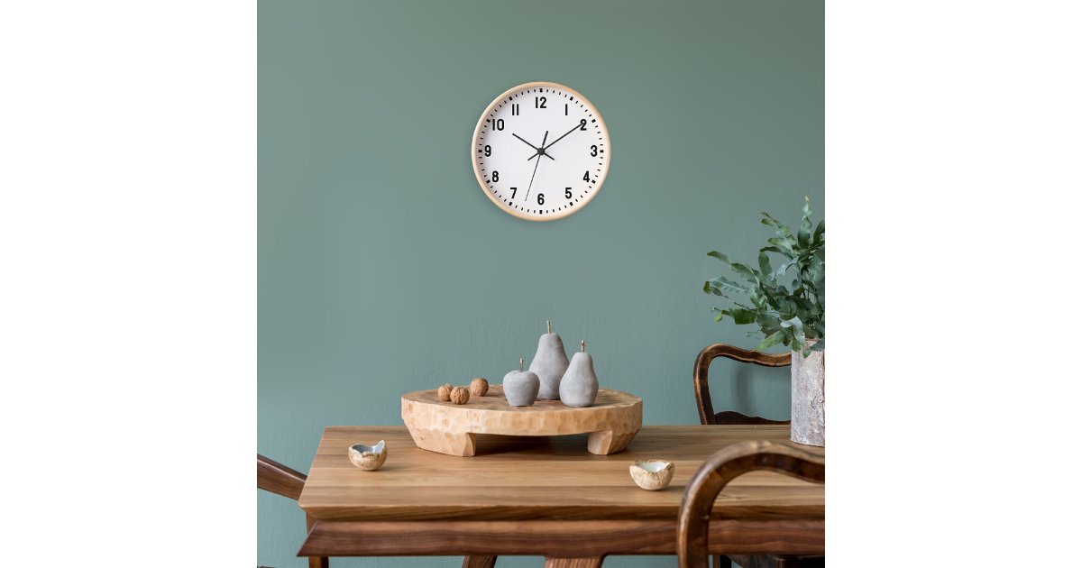 Classic School Bold Numbers Wall Clock | Zazzle