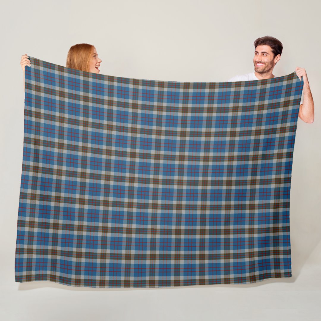 Classic Scottish Clan Thompson Blue Tartan Plaid Fleece Blanket | Zazzle