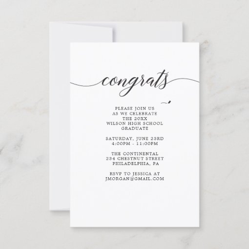 Classic Script Graduation Announcement with Photo | Zazzle