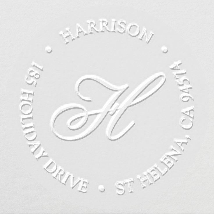 Classic Script Monogram Return Address Embosser | Zazzle