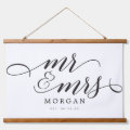 Classic Script Mr & Mrs Wedding Sign Banner Hanging Tapestry | Zazzle