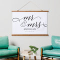 Classic Script Mr & Mrs Wedding Sign Banner Hanging Tapestry | Zazzle