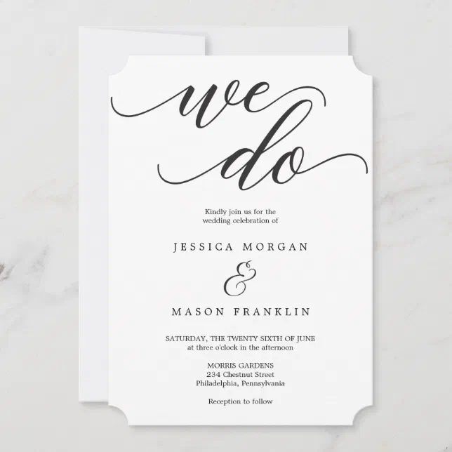 Classic Script Wedding Invitation | Zazzle
