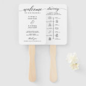 Classic Script Wedding Program and Timeline Hand Fan | Zazzle
