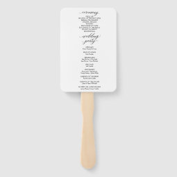 Classic Script Wedding Program Fan | Zazzle