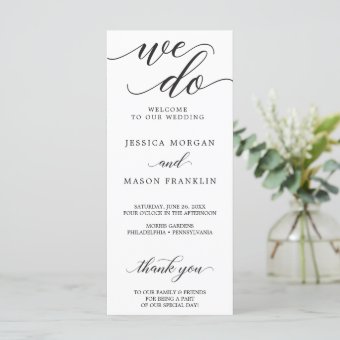 Classic Script Wedding Programs - We Do | Zazzle