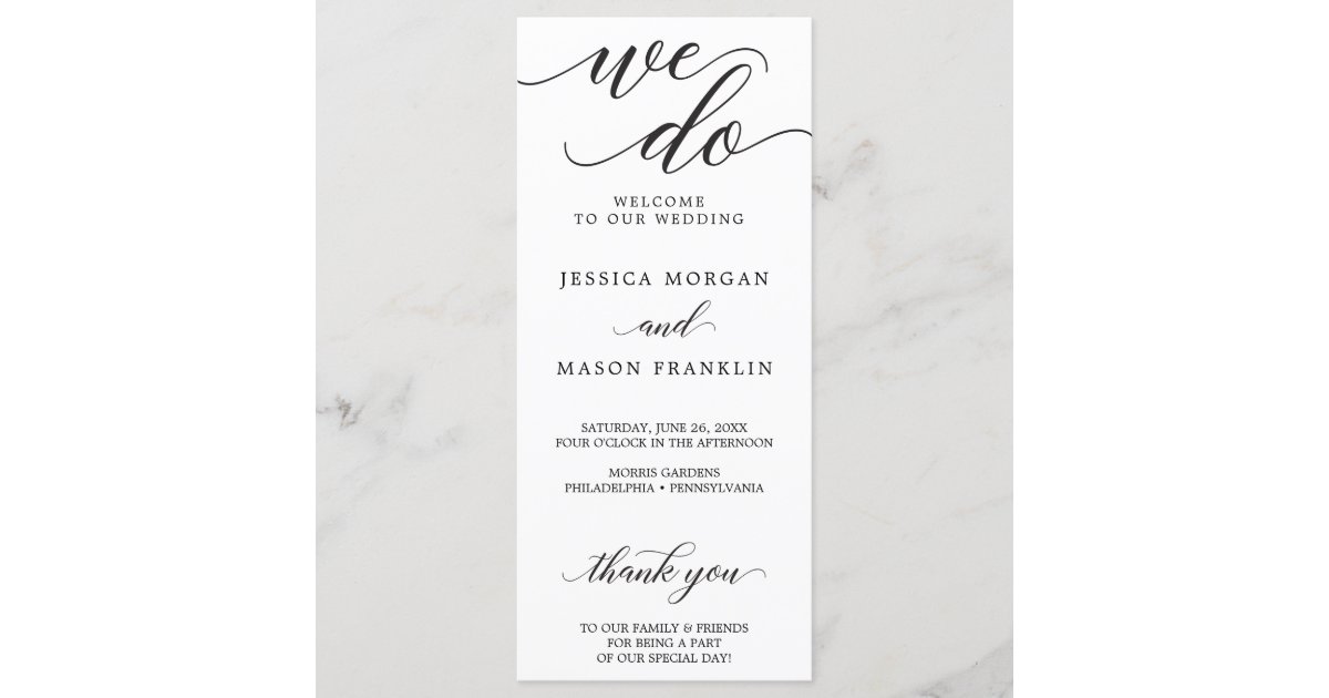 Classic Script Wedding Programs - We Do | Zazzle