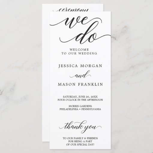 Classic Script Wedding Programs - We Do | Zazzle