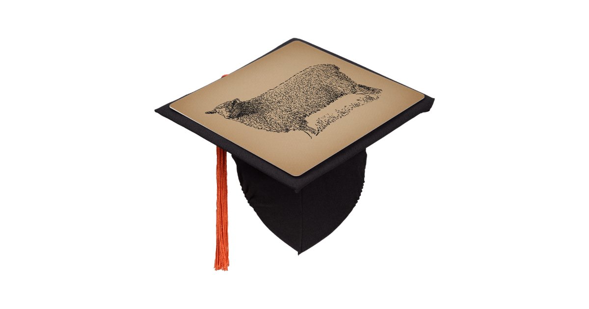 Classic Sheep Art Illustration Antique Farm Animal Graduation Cap ...