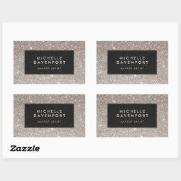 Classic Silver Glitter Makeup Artist Stickers | Zazzle