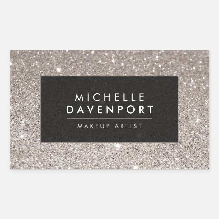 Classic Silver Glitter Makeup Artist Stickers | Zazzle.com