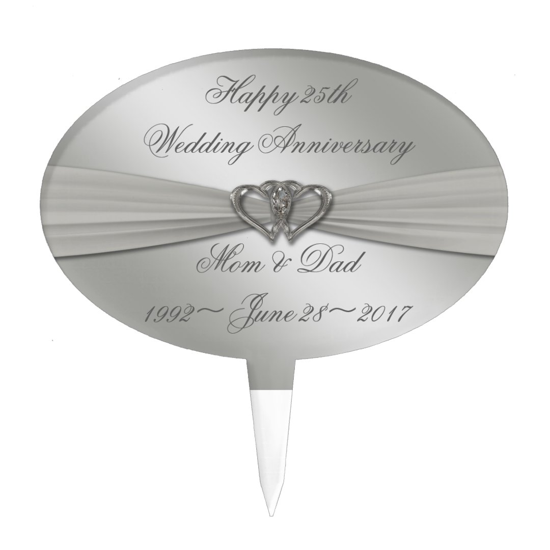 Classic Silver Wedding Anniversary Cake Topper | Zazzle