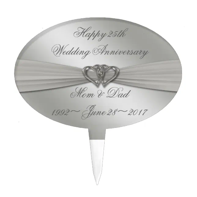 Classic Silver Wedding Anniversary Cake Topper | Zazzle