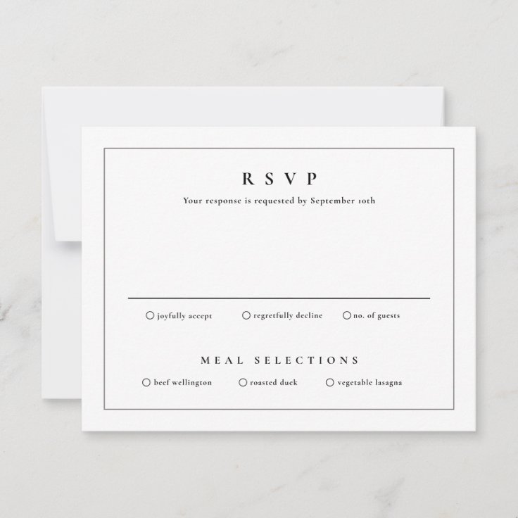 Classic Simple Clean Elegant Wedding Invitation | Zazzle