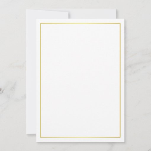 Classic Simple Elegance Wedding Gold Border Invitation | Zazzle