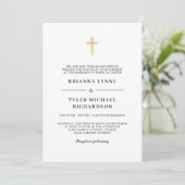 Classic Simple Elegant Christian Cross Wedding Invitation | Zazzle