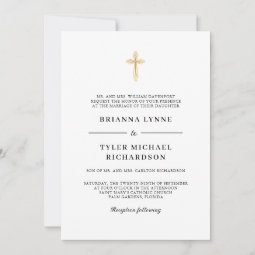 Classic Simple Elegant Christian Cross Wedding Invitation | Zazzle
