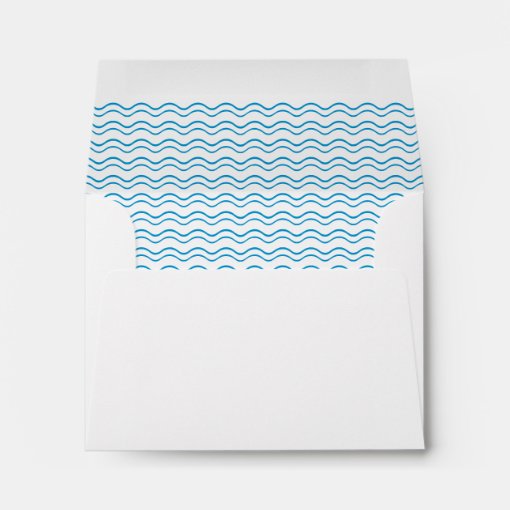Classic Simple Formal Blue Wave Border Envelope | Zazzle