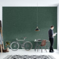 Classic simple herringbone tweed effect dark green wallpaper | Zazzle