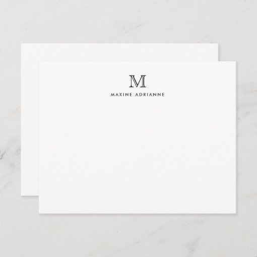 Classic Simple Modern Monogram Initial Note Card | Zazzle