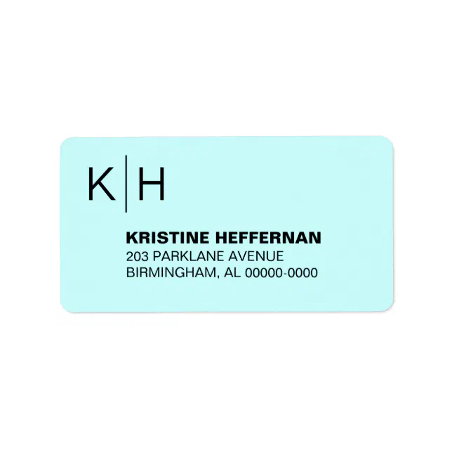Classic Simple Monogram Address Label | Zazzle
