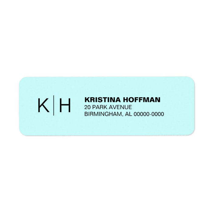 Classic Simple Monogram Return Address Label | Zazzle.com