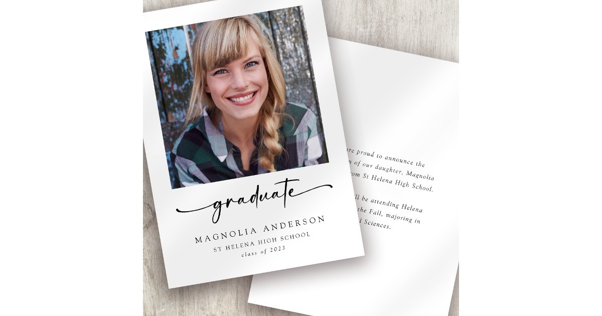 Classic Simple One Photo Graduation Announcement | Zazzle